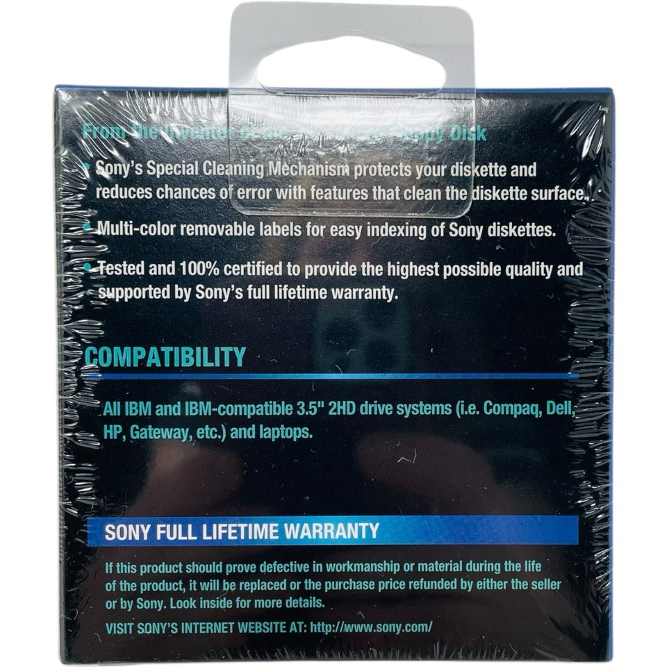 SONY Micro 3.5" Floppy Disc Double Sided IBM Formatted 5MFD-2HD High ...