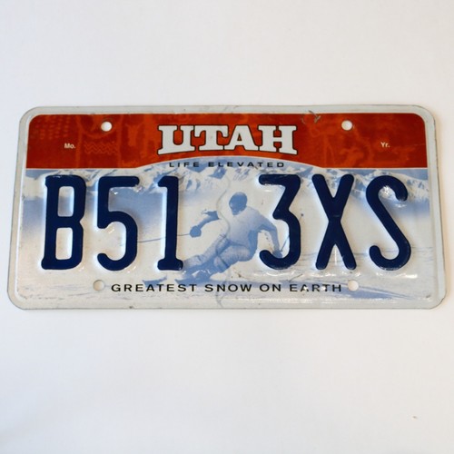 United States Utah Greatest Snow On Earth Passenger License Plate B51 ...