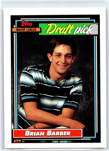 BRIAN BARBER 1992 Topps Draft Pick Rookie St. Louis Cardinals Baseball ...