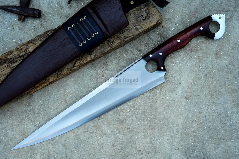 Custom Handmade Carbon Steel Blade Survival Chopper Knife| Hunting ...