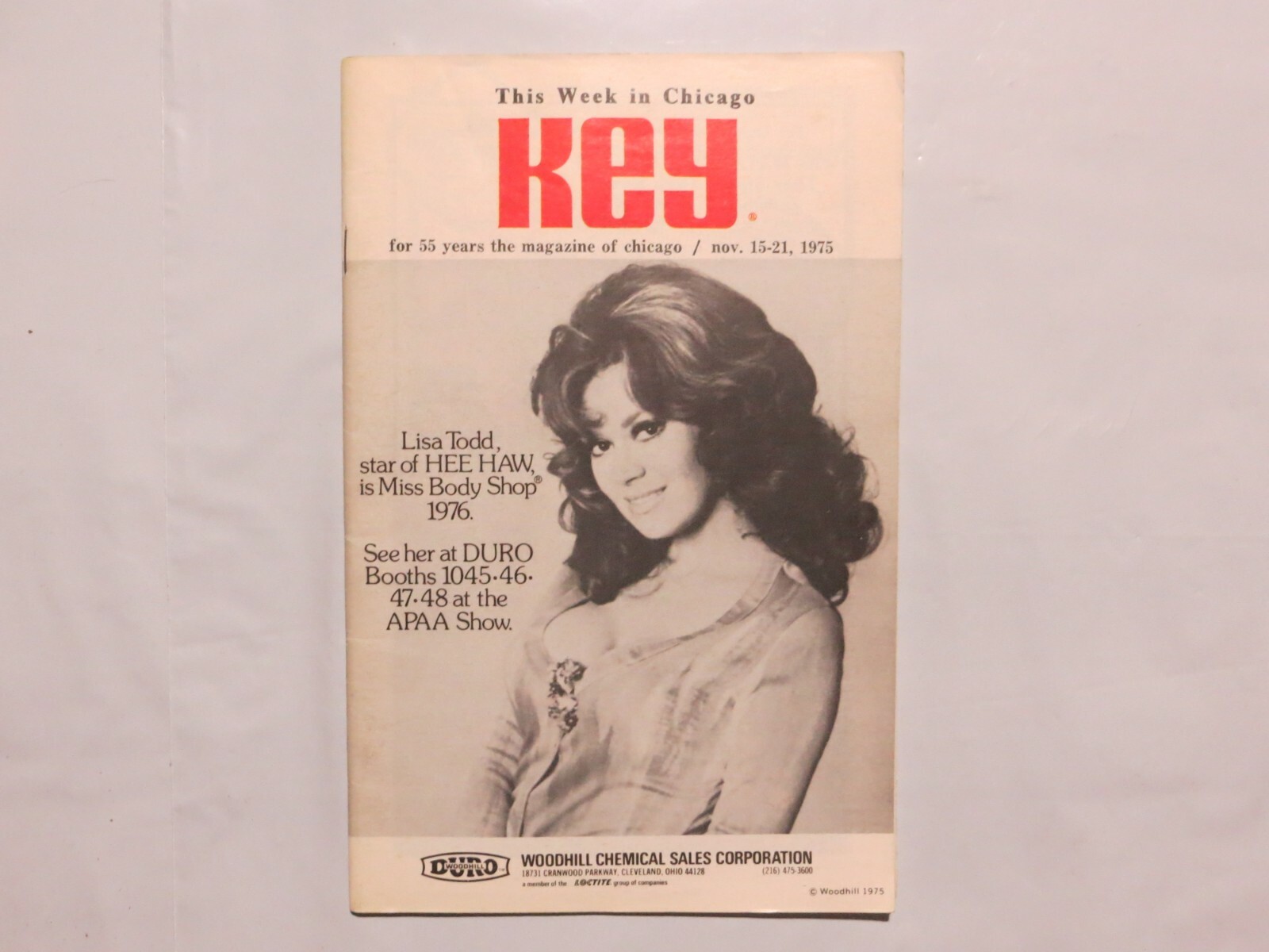 This week in Chicago Key Magazine 1975 November Lisa Todd Hee Haw DURO ...