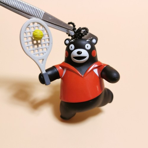 Kumamon Black Bear KUMAMOTO PLAYING TENNIS 3” Mini Figure KEYCHAIN Toy ...