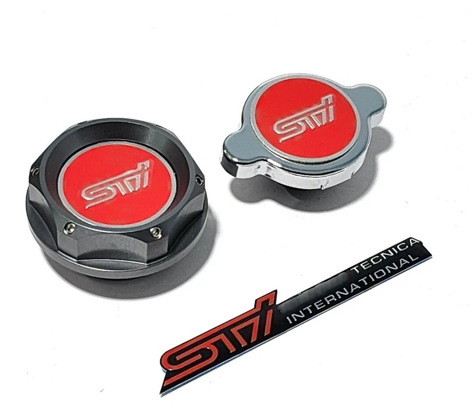 ENGINE OIL CAP & RADIATOR CAP FOR SUBIE STI TURBO IMPREZA SEDAN AWD WRX ...