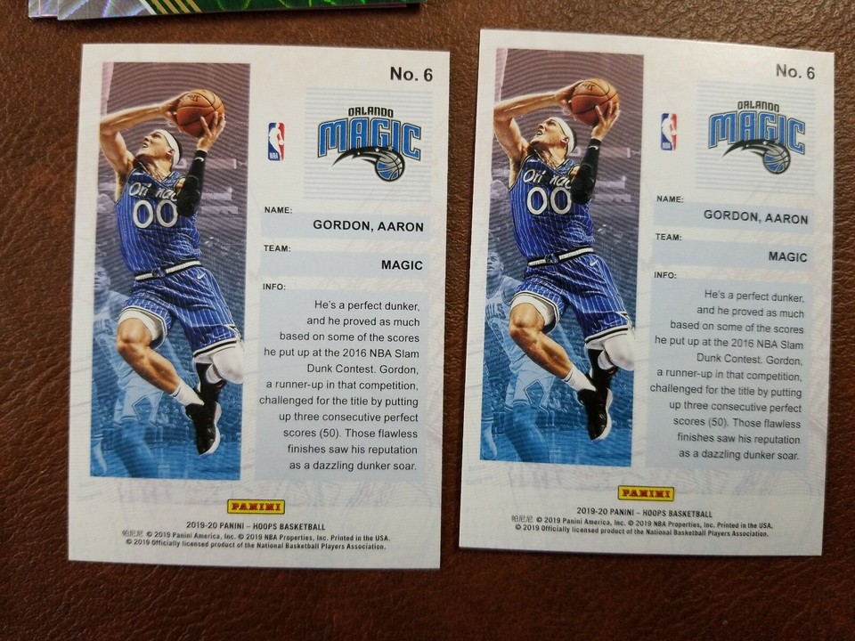 2019-20 NBA Hoops Frequent Flyers Aaron Gordon Magic 2 Cards | eBay