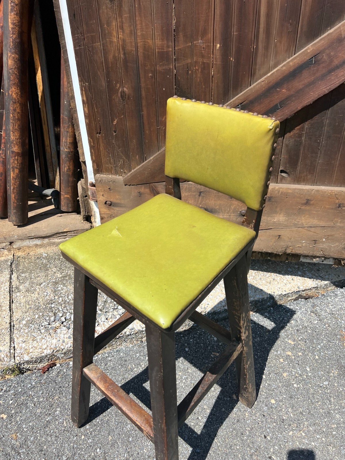 rare mission arts crafts oak ? drafting stool tall architects ...