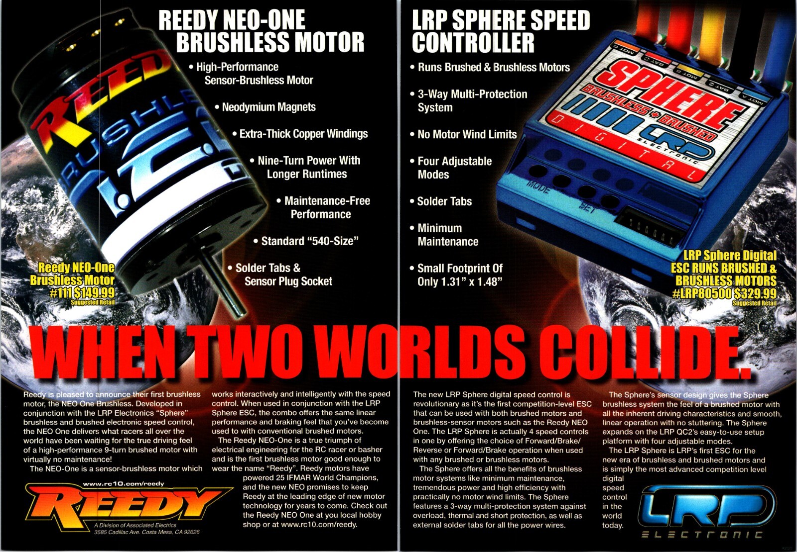 Reedy Neo-one Brushless Motor Vintage Print Ad Wall Art Decor LRP ...