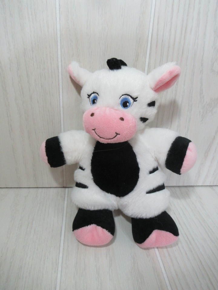 Garanimals black white pink zebra baby soft plush toy blue eyes stuffed ...