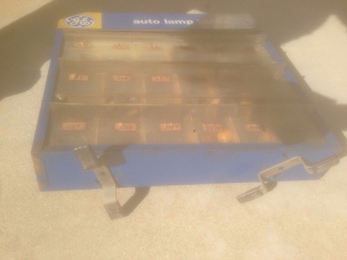 Vintage GE Auto Lamp Bulbs Light Bulb Display Cabinet Rack | eBay