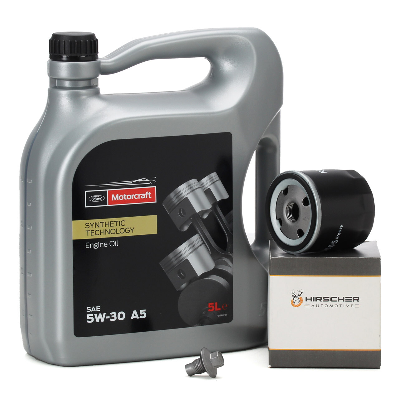 5L MOTORCRAFT 5W30 A5 + HIRSCHER Ölfilter für FORD FIESTA FOCUS MONDEO ...