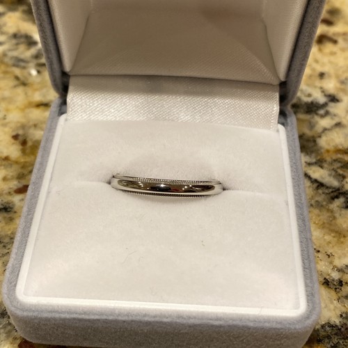 Tiffany & Co Platinum PT 950, 3 mm Milgrain Wedding Band Ring Size 7.25 | eBay