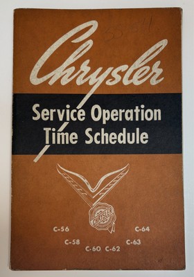 Original 1954-55 Chrysler Service Operation Time Schedule #D-14951 | eBay
