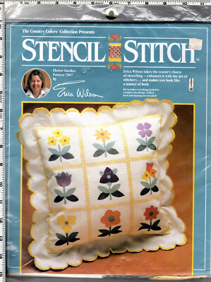 "Flower Garden" ©1984 Country Colors Stencil Stitch Erica Wilson Kit ...