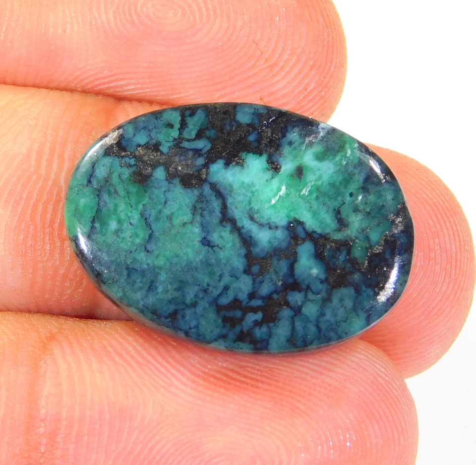 Natural Black Bridge Variscite Oval Shape Cabochon Loose Gemstone 18.00 ...