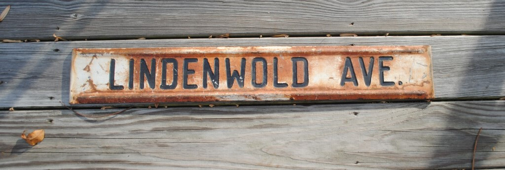 VINTAGE METAL STREET SIGN LINDENWOLD AVE N.J.RECESSED LETTERS HEAVY ...