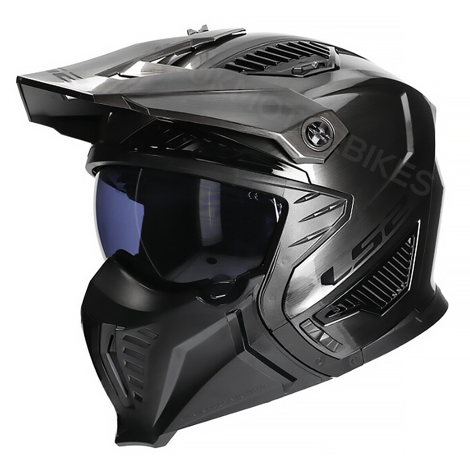LS2 OF606 DRIFTER DEVOR MODULAR OPEN FACE MOTORCYCLE HELMET + FREE DARK ...
