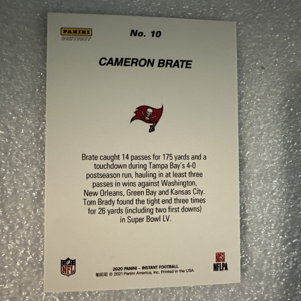 2021 Panini Instant Cameron Brate #10 Super Bowl XV Champions ...