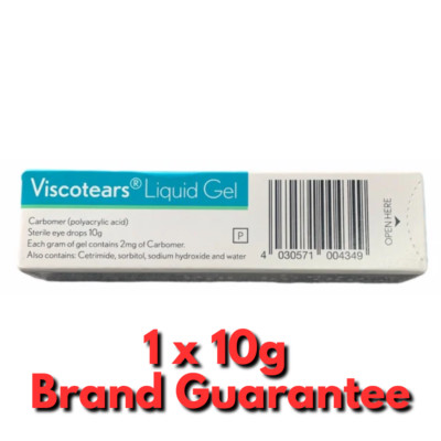 1 x 10g Visco tears carbomer 0.2% liquid gel sterile drops for dry eyes ...