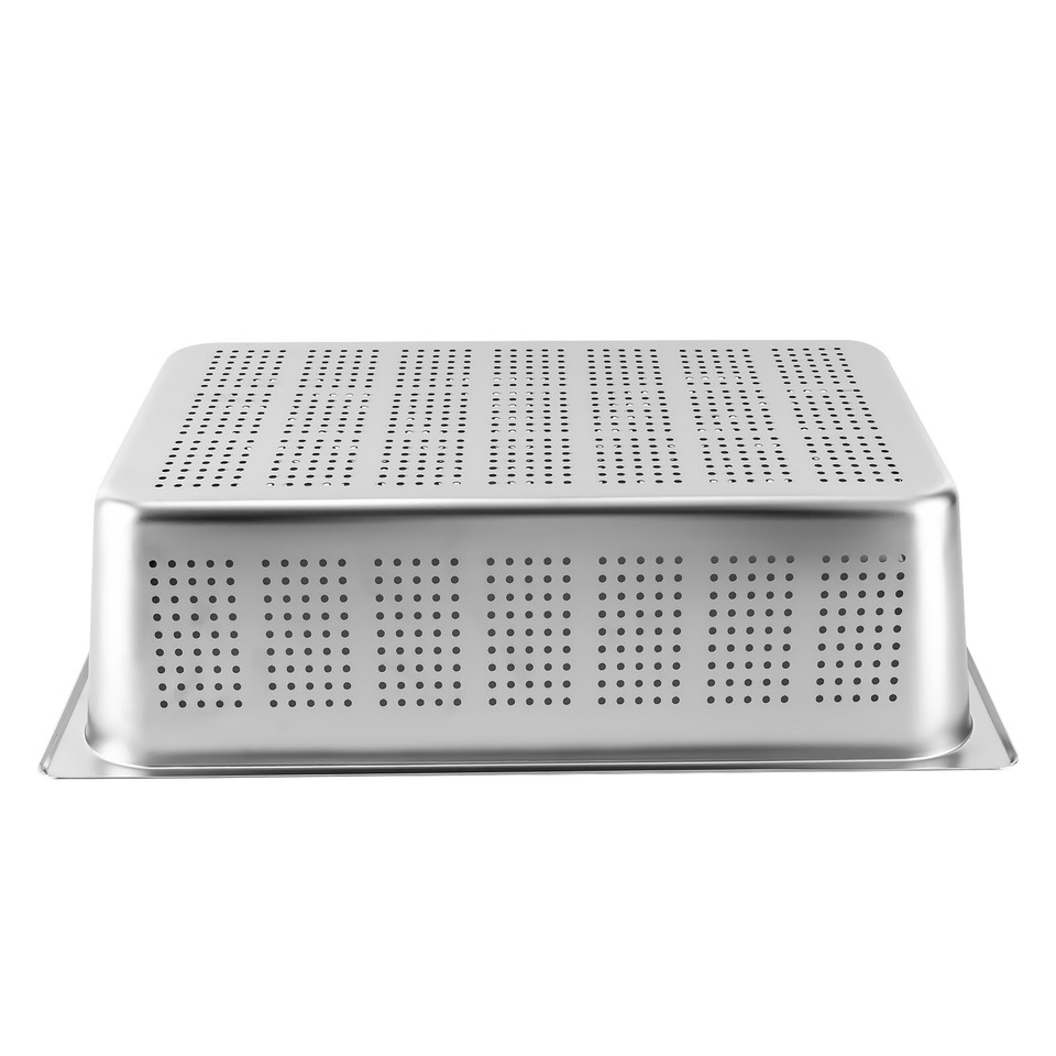 2PCS Full Size Perforated Stainless Steel Steam Table Food Pan 6" Deep ...