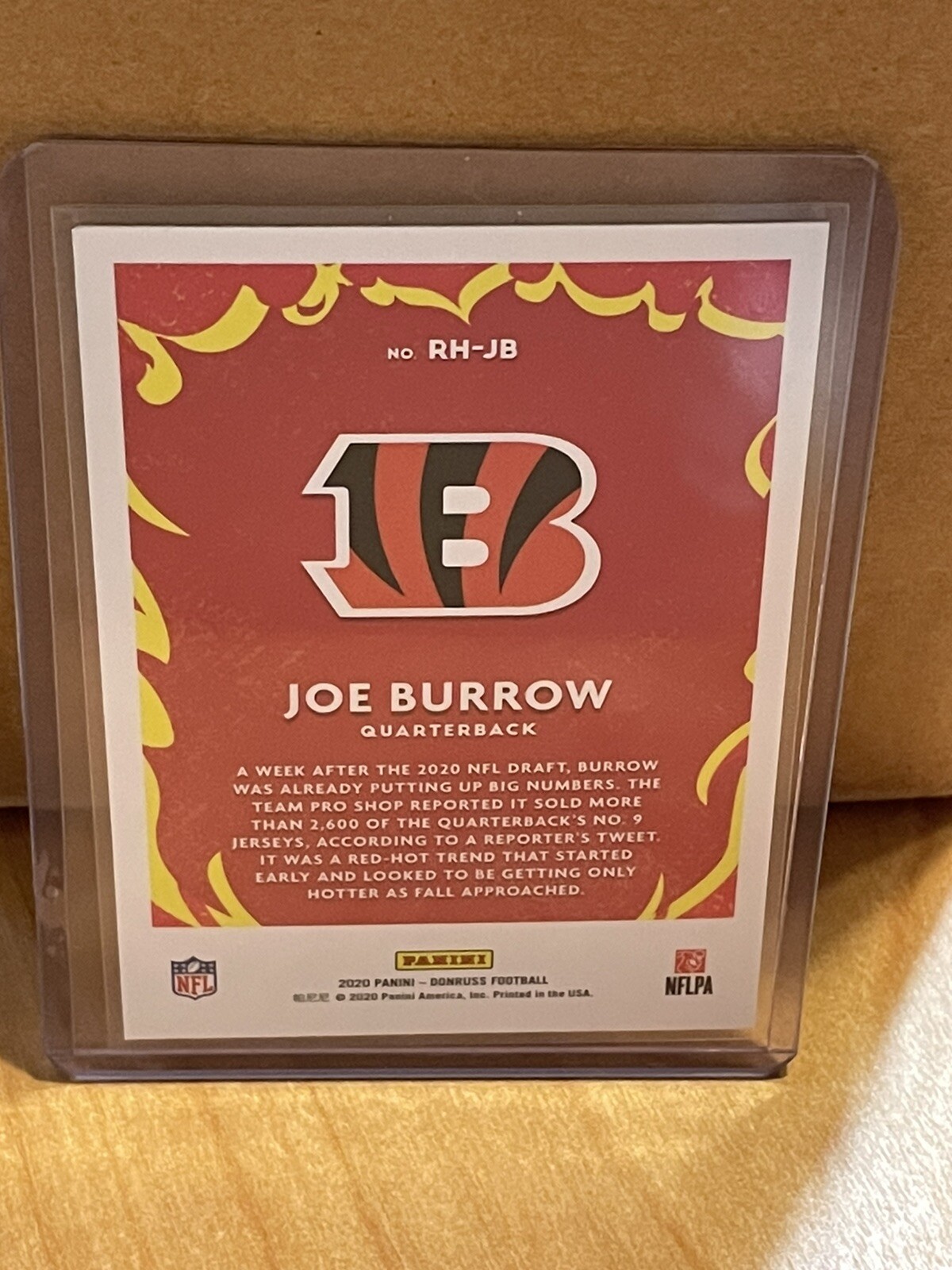 2020 Panini Donruss JOE BURROW Red Hot Rookies #RH-JB CINCINNATI ...
