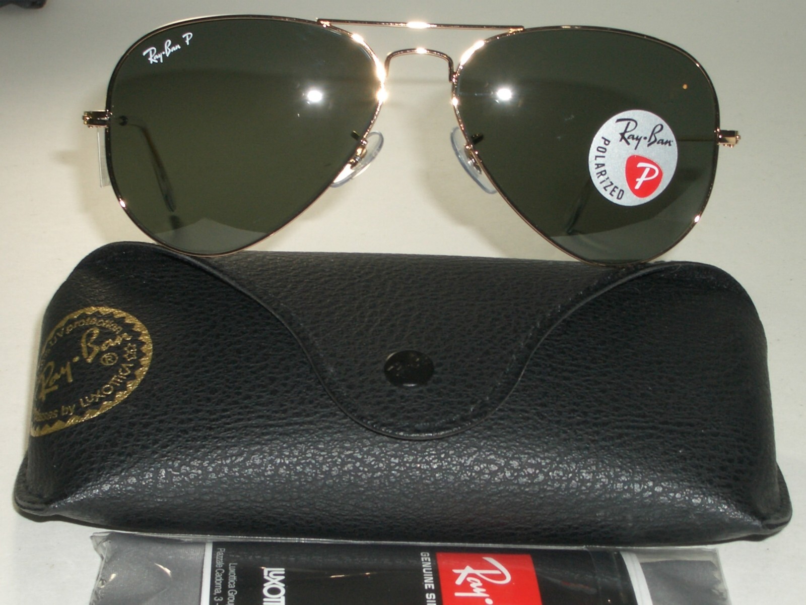 58[]14mm RAY-BAN ITALY RB3025 001/58 3P AVIATOR POLARIZED CRYSTAL ...