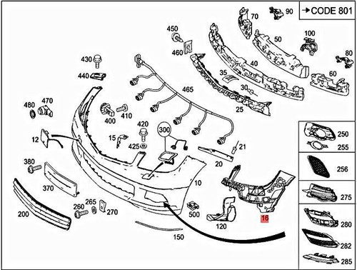 Genuine MERCEDES C204 S204 W204 Basic carrier for bumper 2048854765 | eBay