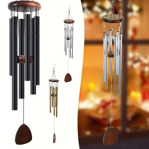 Wind Chimes 6 Tubes Large Deep Tone Chapel Bells Outdoor Hanging Garden ...