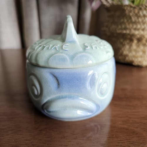 Sylvac Face Pot Tartare Sauce 4915 Rare Vintage Pottery Fish 3d Blue CRAZED | eBay UK