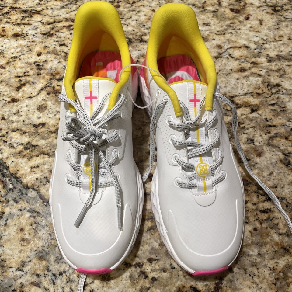 G/FORE Womens MG4+ Multi Color Golf Shoes - Snow/Knockout Pink/Size 7.5 ...