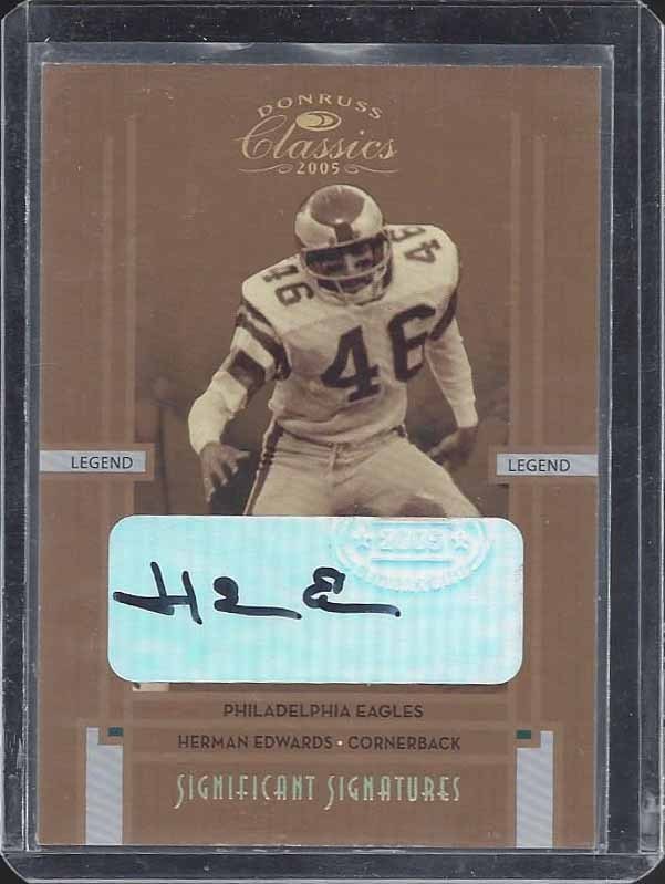 HERMAN EDWARDS 2005 DONRUSS CLASSICS SIGNIFICANT SIGNATURES AUTO #D 42/ ...