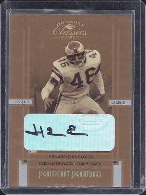 HERMAN EDWARDS 2005 DONRUSS CLASSICS SIGNIFICANT SIGNATURES AUTO #D 42/ ...