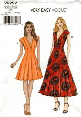 Vogue Sewing Pattern 9292 V9292 Misses Dress Size 6-22 NEW | eBay Australia