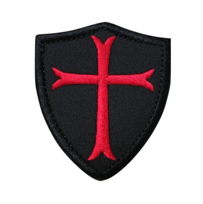 Knights Templar Cross Shield Embroidered Hook & Loop Tactical Morale ...