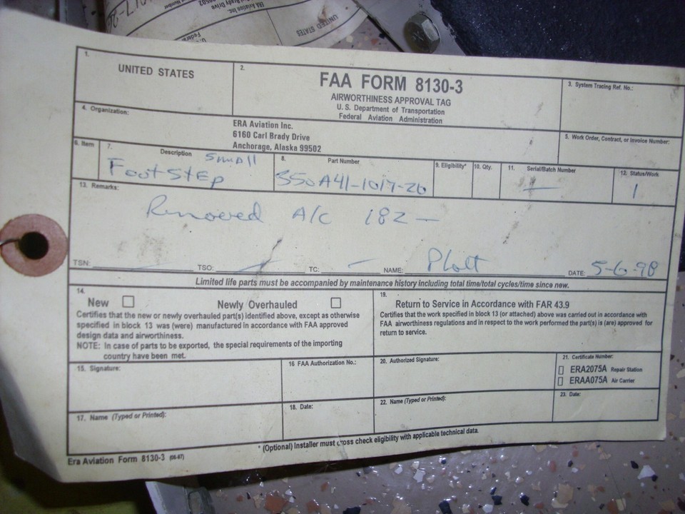 AS350 Helicopter Foot Steps 350A41-1017-20 with FAA 8130s, Astar | eBay