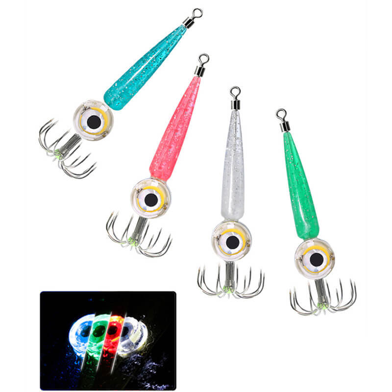 5pcs/set Fishing LED Lure Light Squid Jig Hook Lamp Underwater Light-Up ...