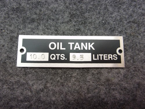 Air Tractor 10qt Oil Tank Placard P/N 50897-1 | eBay