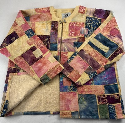 VTG 90s Hand Stitched Quilt Patchwork Coat Jacket Women’s XXL ...