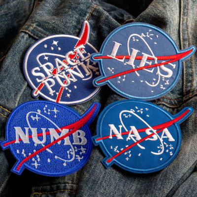 NASA LIES SPACE PUNK NUMB Patch Aufnäher Stickerei Nähen Bügelbild ...