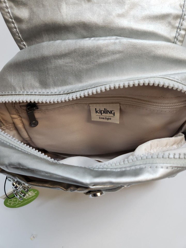 Kipling City Pack Mini Printed Backpack Bright Metallic Water Resistant ...