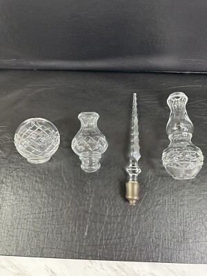 Lot Of 4 Vintage/Antique Glass Crystal Clear Cut Center Glass ...