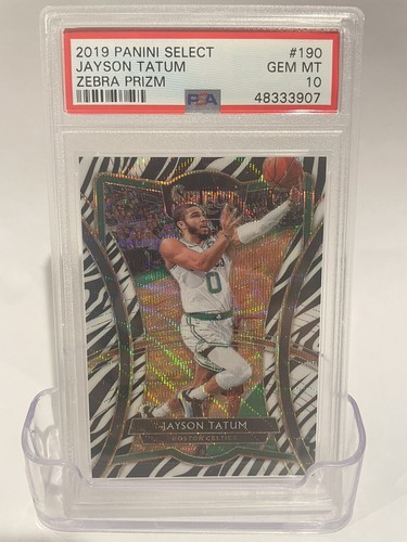 2019-2020 Jayson Tatum Zebra Premier Level PSA 10 Prizm 19-20 Gem Mint ...