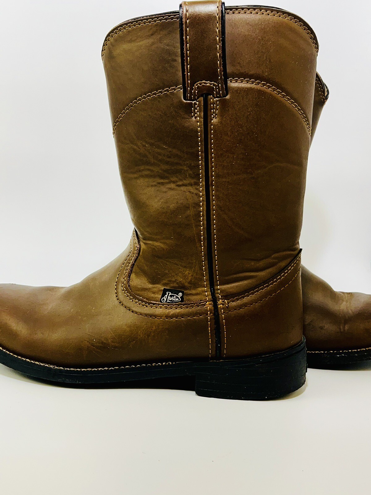 Justin Basics JB3001 Brown Leather Roper Casual Weste… - Gem