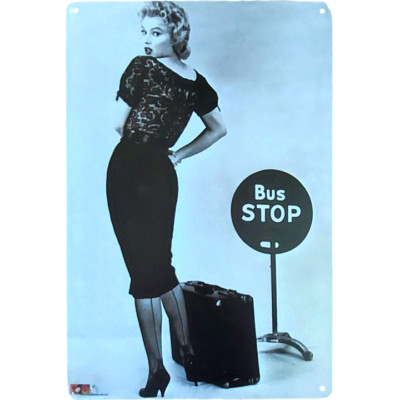 Marilyn Monroe Pinup Metal Sign 12" x 8" (Reprint) "Bus Stop" Motion ...