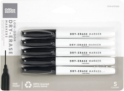 Lot of 72, Office Depot Low-Odor Dry-Erase Markers, 5-Pack, Total of ...