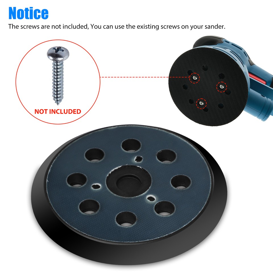 2x 5inch Hook & Loop 3 Screws Orbital Sander Pad Replacement for Dewalt ...
