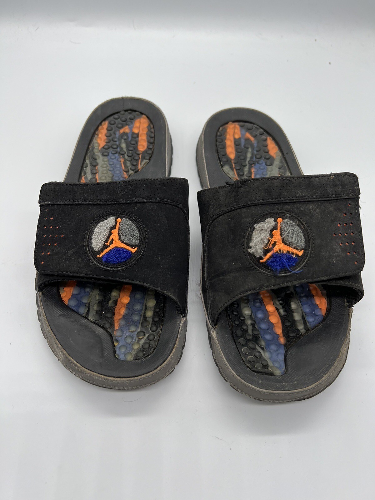 Nike Air Jordan Hydro 8 VIII Slides Black Orange Grey 385073-022 Men's ...