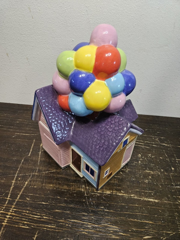 Disney Parks UP House Ceramic Cookie Jar Carl Balloon Figure 11" Pixar ...
