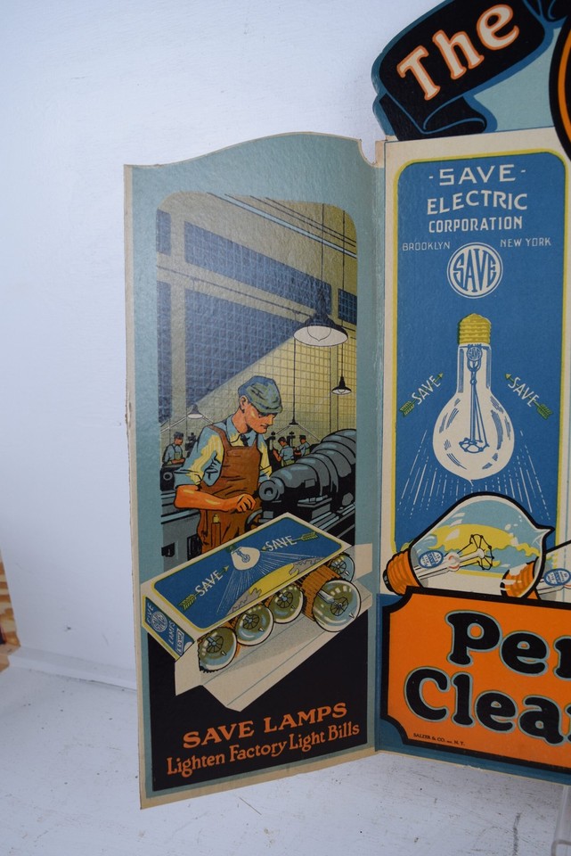 Save Lamps Die Cut Tri Fold Light Bulb Cardboard Display | eBay