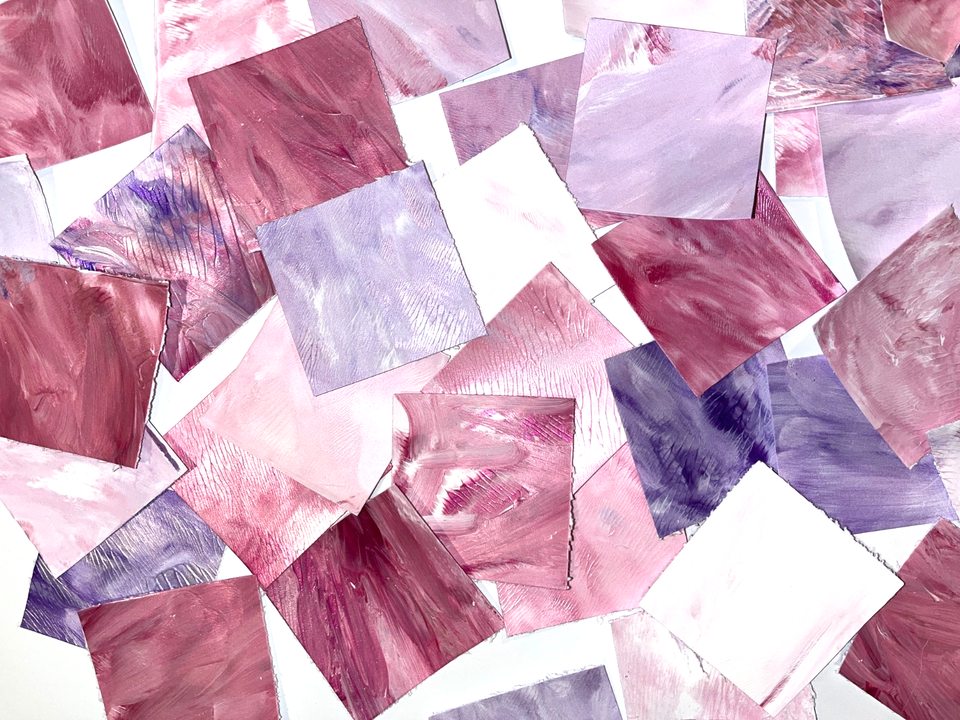 50 Pink and Purple Collage Papers 2x2 Inches Use In Art Journals & Junk ...