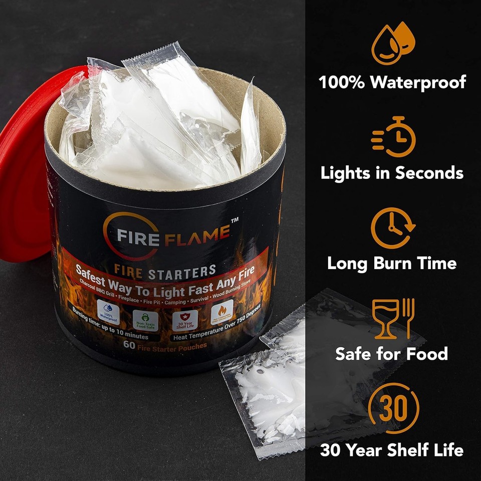 Fireflame Quick Instant Fire Starter - 100% Waterproof All-Purpose ...