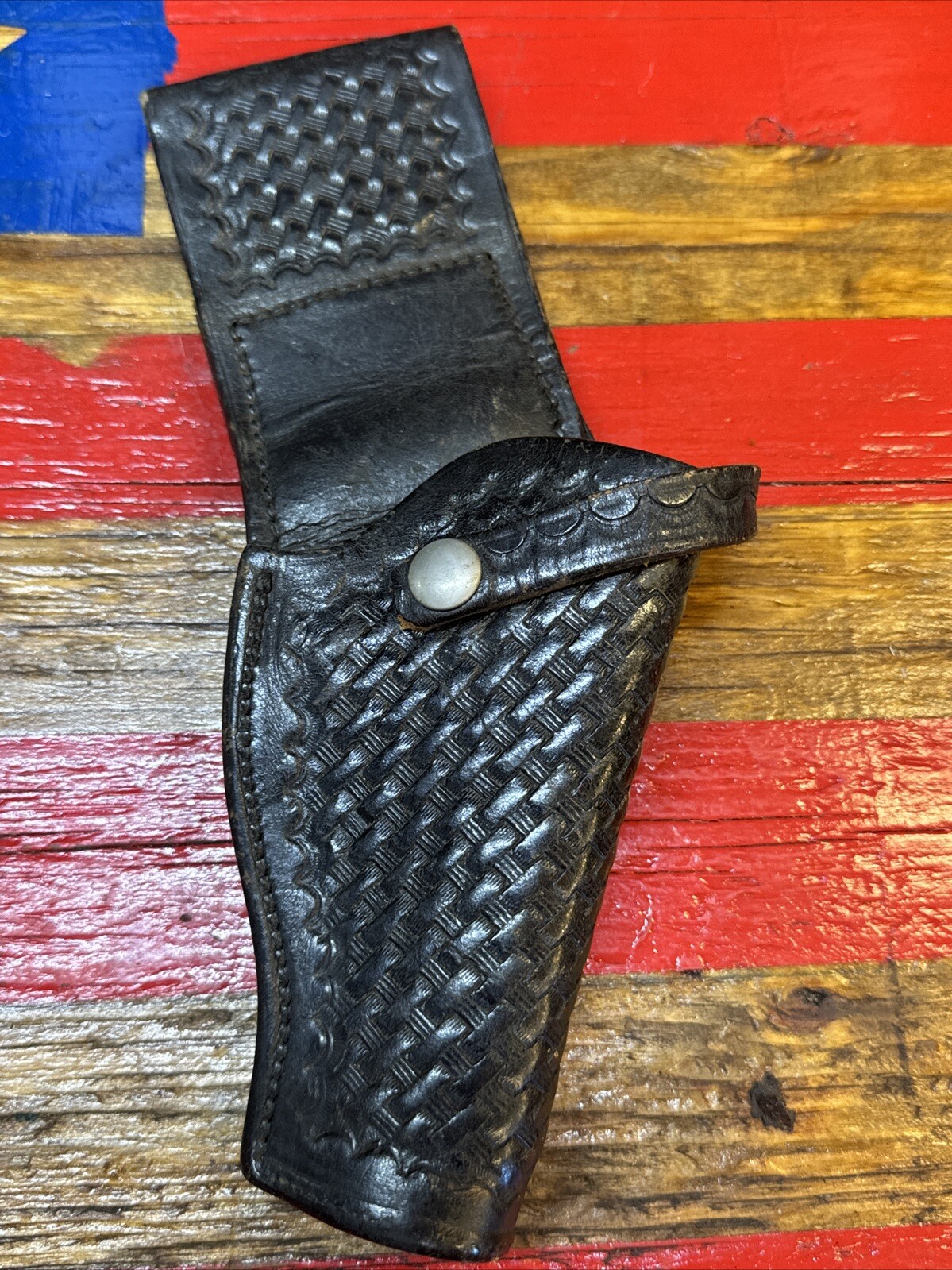 Safety Speed Holster Montebello CA 4 Heavy Leather Black Basket Weave ...